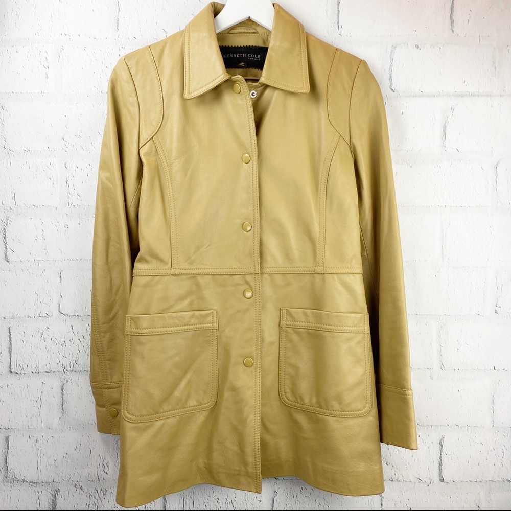Kenneth Cole Tan Leather Jacket - Gem